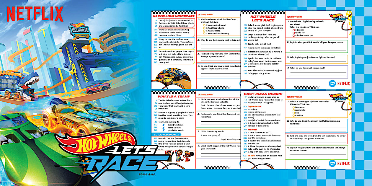 Hot Wheels: 60-Second Reads Activity Pack [Ages 5-7]